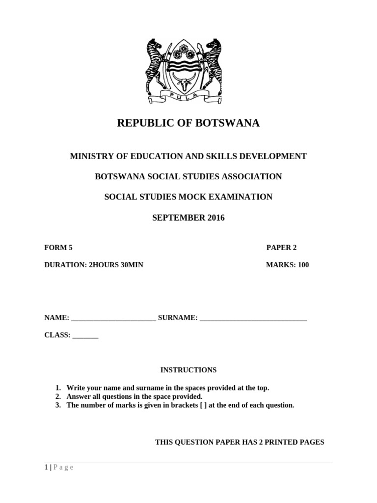 Mock Pp2 & Marking Key | PDF