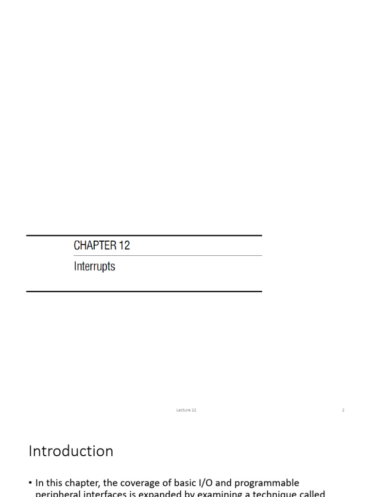 Lecture 22 Interrupts And Interrupt Vectors Pdf