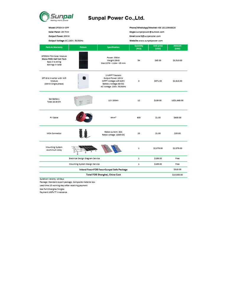 SP30KW-OFF-with Gel Battery-1 | PDF | Solar Panel | Energy Conversion