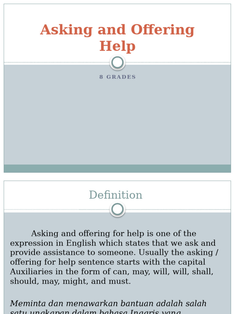 Asking and Offering Help Kelas 8 | PDF