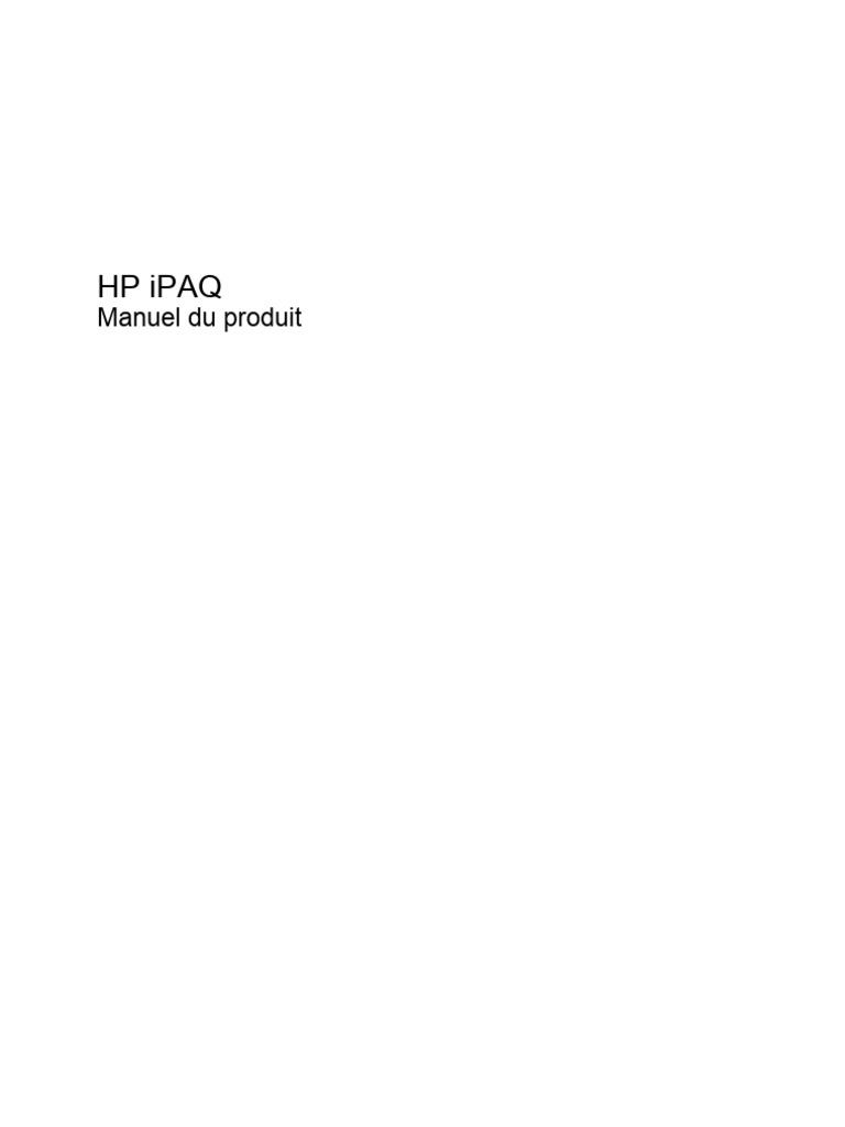 HP Ipaq User Manual FR | PDF | Mobile Computers | Computer Science