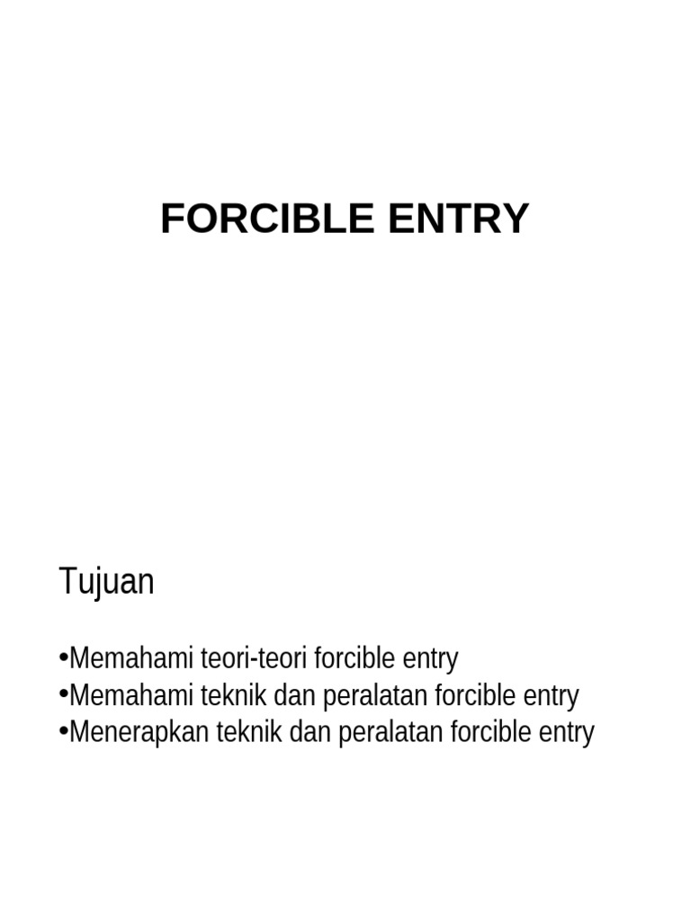 01. Forcible Entry | PDF