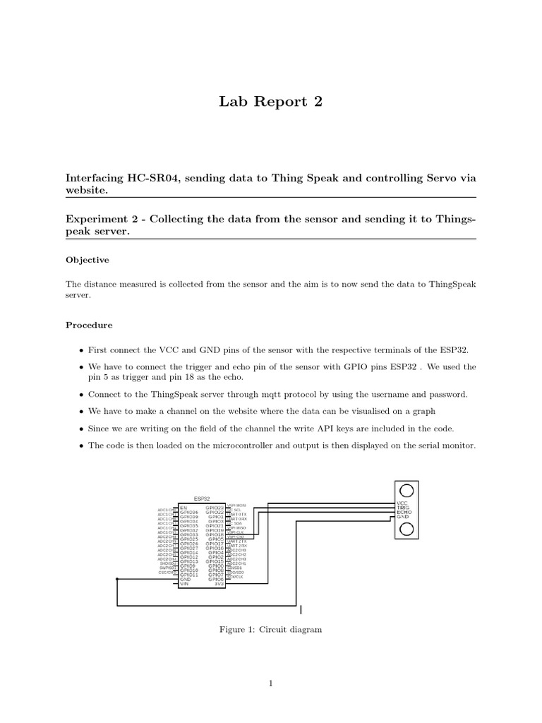 Sending Data From HC-SR04 To Thing Speak | PDF
