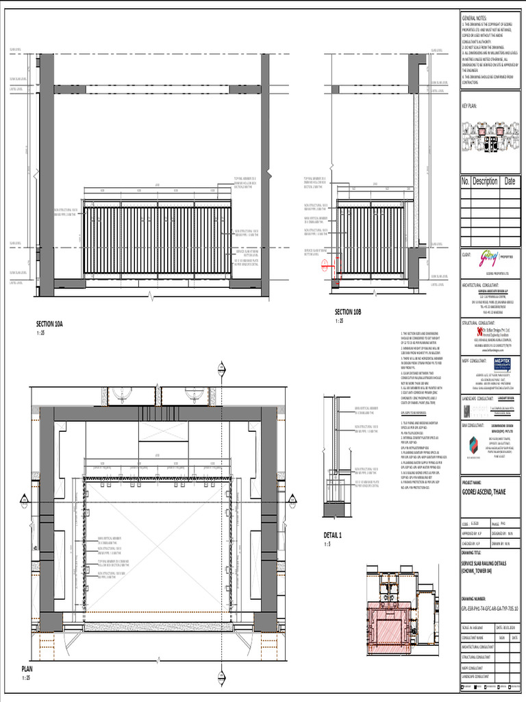 705-10 - Service Slab Railing Details (Chowk - Tower 04) | PDF