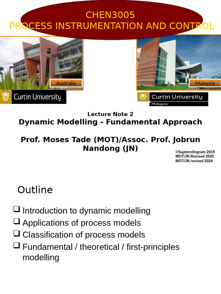 Week 1 - Lecture 2 - Dynamic Modelling - Fundamental Approach | PDF | Mathematical Model ...