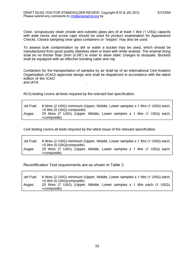 JET A-1 Recertification Tests Reference | PDF