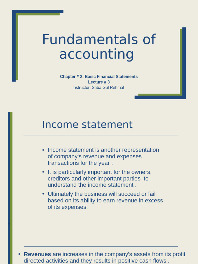 Fundamentals of Accounting CHP 2 Lec 3 | PDF