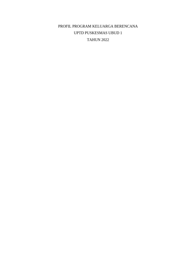 Profil Program KB Ubud 1 THN 2022 | PDF