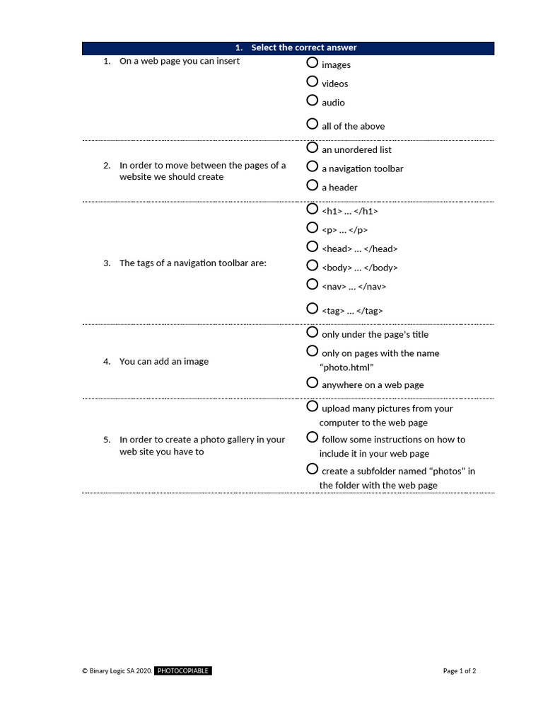 ICT.2.5.4 Evaluation Sheet | PDF