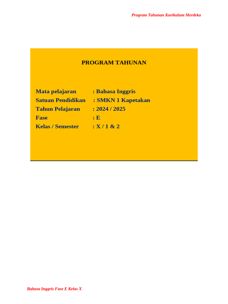 PROTA-Bahasa-Inggris 2024 | PDF