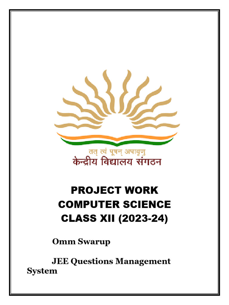 Final Draft JEE Questions Management System 1 | PDF | Databases | Computing