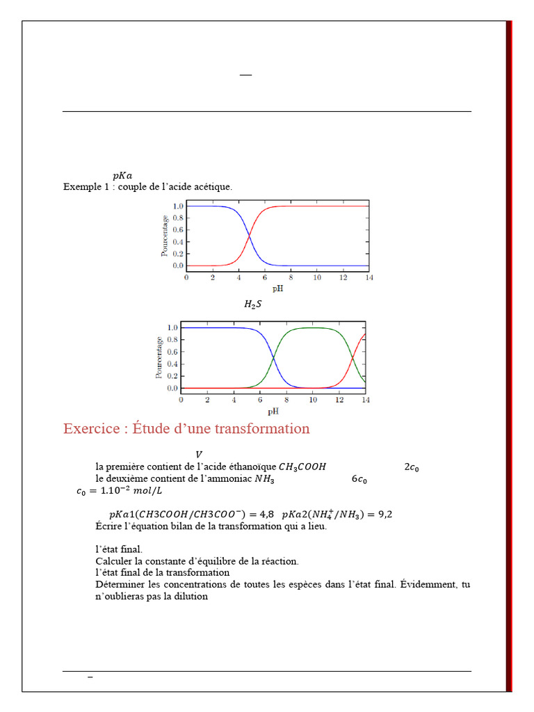 Exercice de Cours - Reaction Acide Base Et Precipitation | PDF