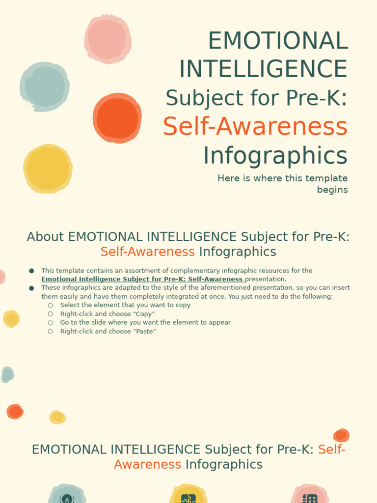 Emotional Intelligence Subject For Pre-K - Self-Awareness Infographics ...