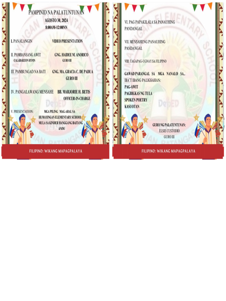 Program Buwan Ng Wika | PDF