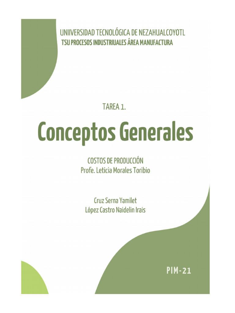 Tarea 1. Conceptos Generales | PDF
