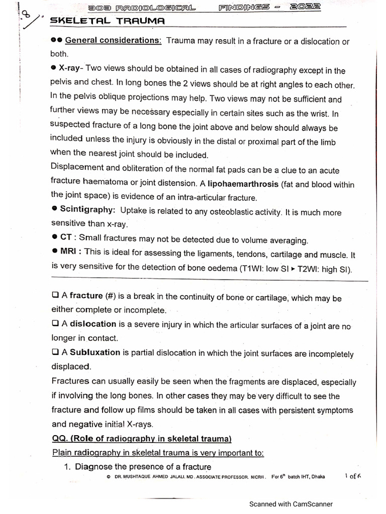 Radiological Findings Lecture Sheet 4 | PDF