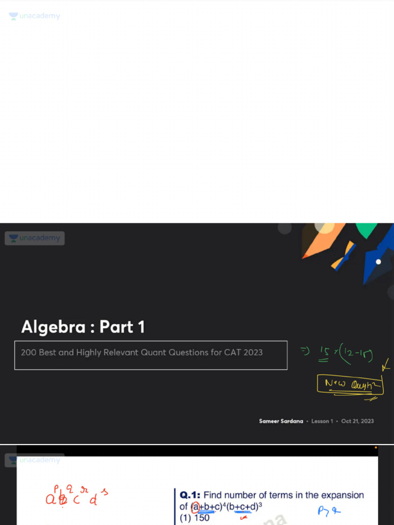 Algebra Part 1 With Anno | PDF