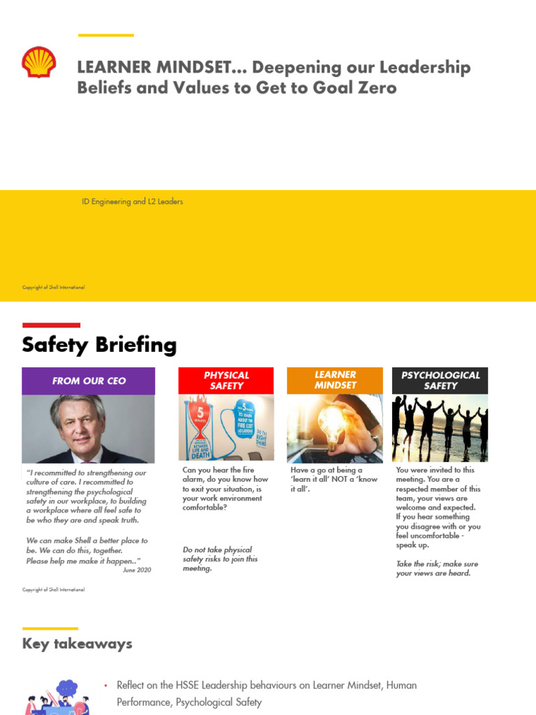 Safety Leadership Workshop ID Engr | PDF