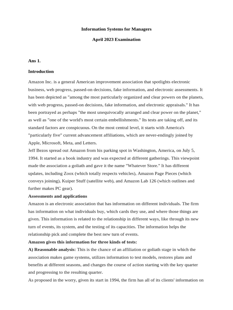 Information Systems for Managers | PDF