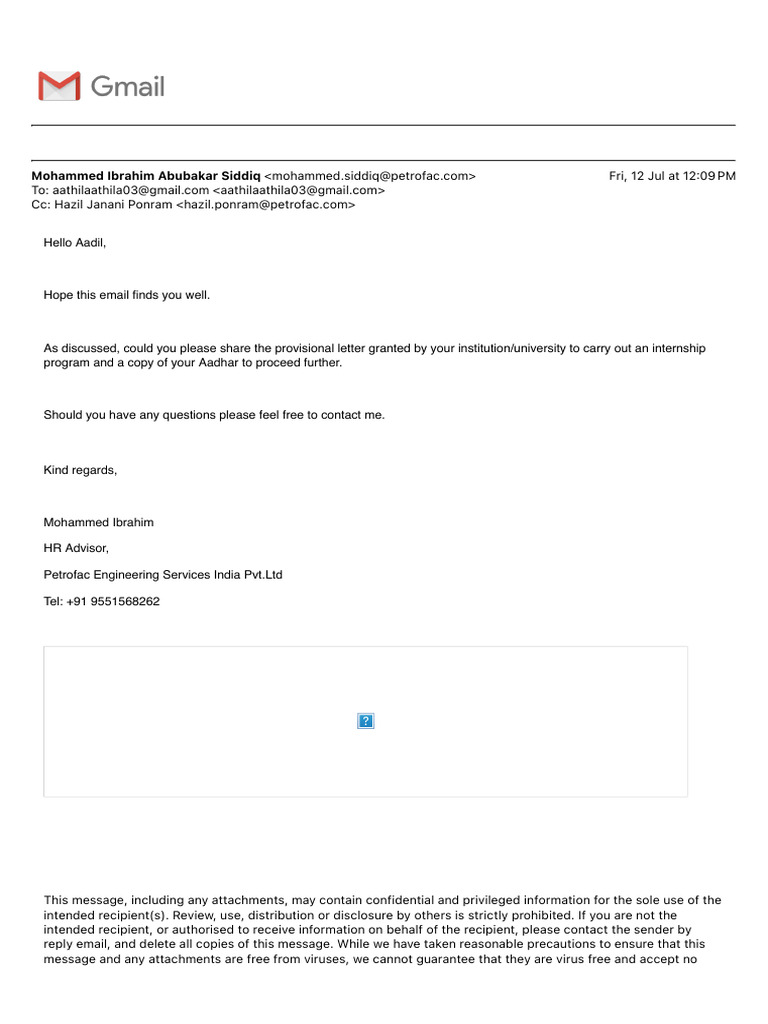 Petrofac Internship | PDF