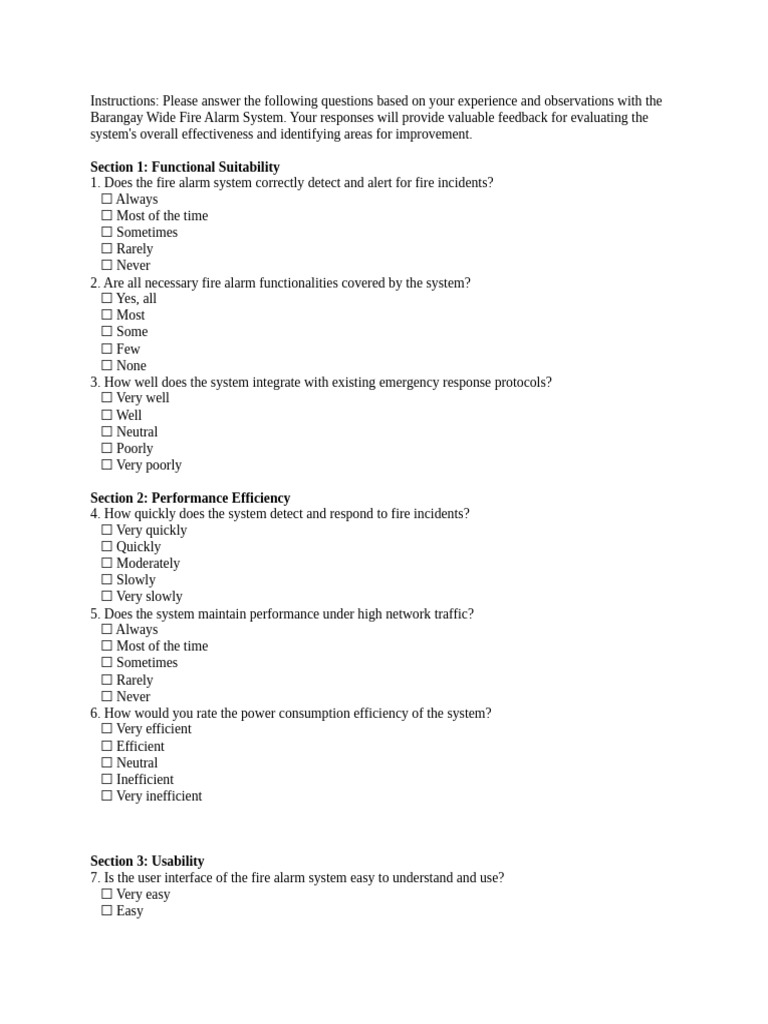 Questionnaire | PDF