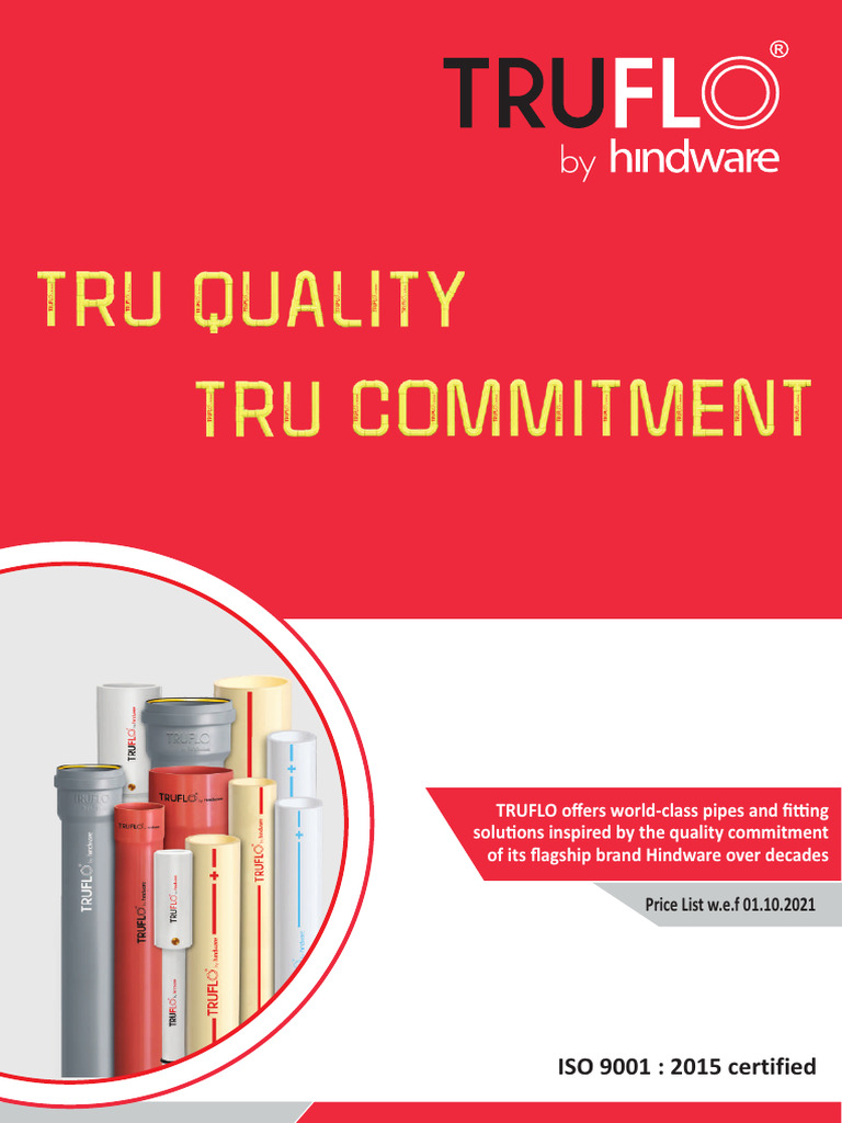 Truflo by Hindware Pipes and Fittings | PDF