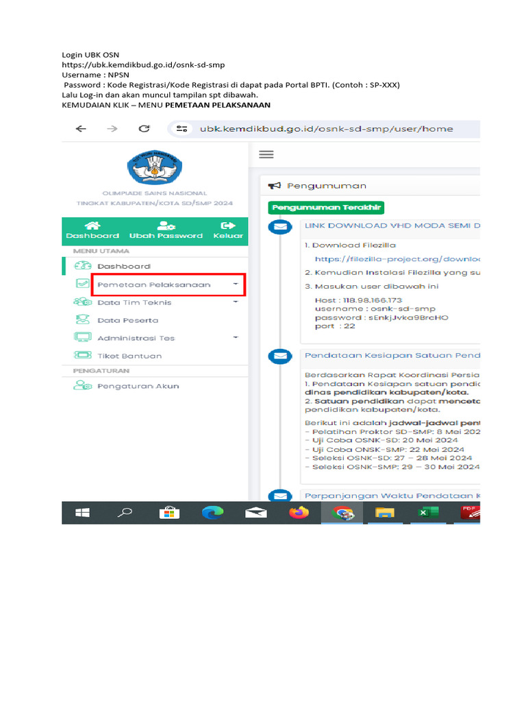 Langkah-Langkah Upload Surat Kesiapan Osn-K Berbasis Anbk SD 2024 | PDF