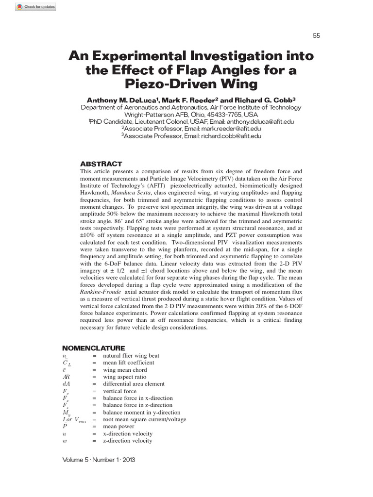Deluca Et Al 2013 An Experimental Investigation Into The Effect of Flap ...