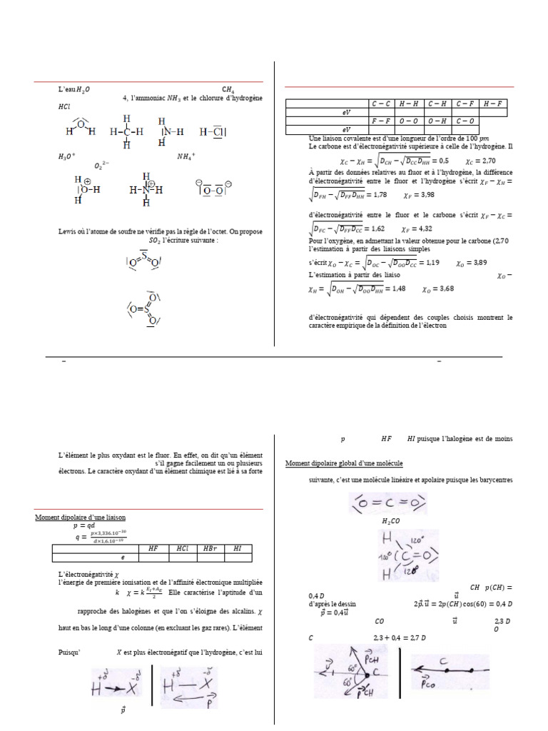 TD - Structure Des Entités Chimiques - Correction - 2021 | PDF