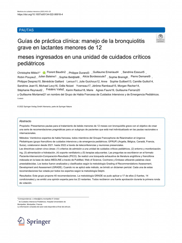 GUIDELINES BRONCHIOLITIS 2023 Picu | PDF