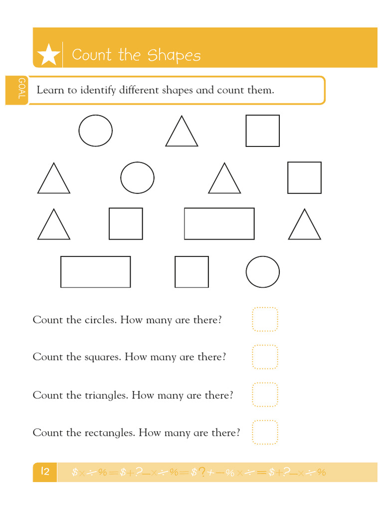 Count The Shapes: Learn To Identify Different Shapes and Count Them | PDF
