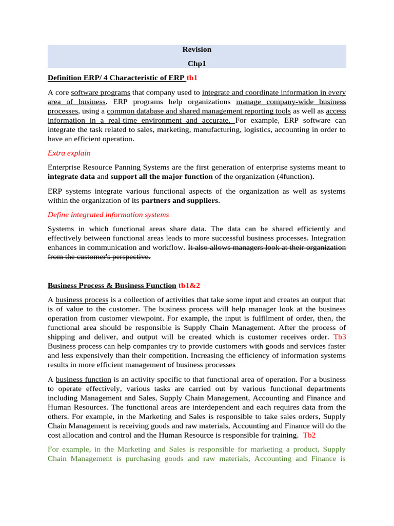 ERP 1 Business Function & Business Process | PDF | Enterprise Resource Planning | Business Process