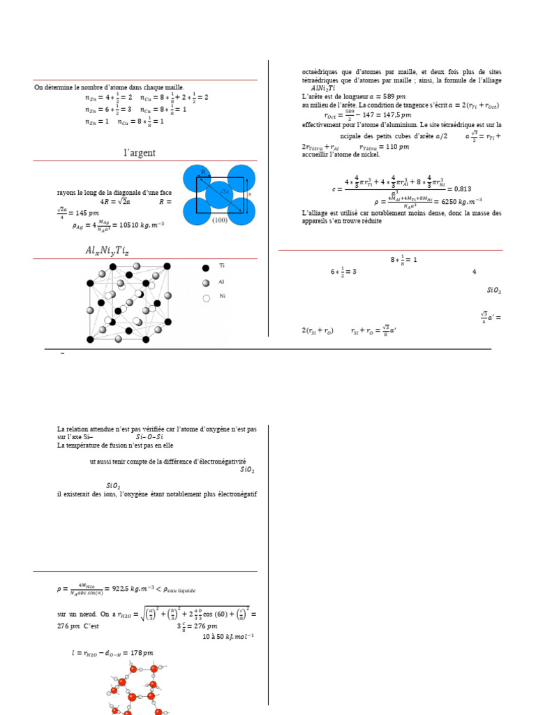 TD - Cristallographie - Correction - 2021 | PDF