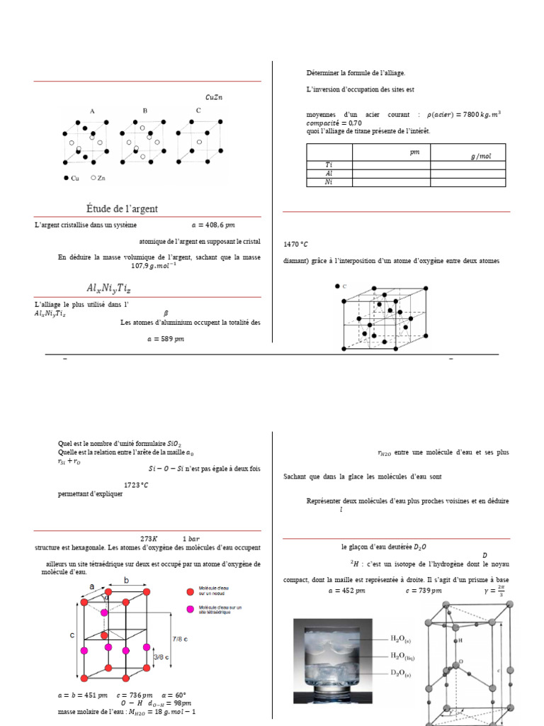 TD - Cristallographie - 2024 | PDF
