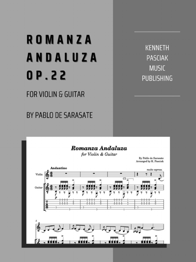 Romanza Andaluza (For Violin & Guitar) (Arr Kenneth Pasciak) - Pablo de Sarasate (Instrumental ...