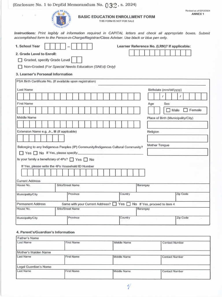 Enrollment Form | PDF