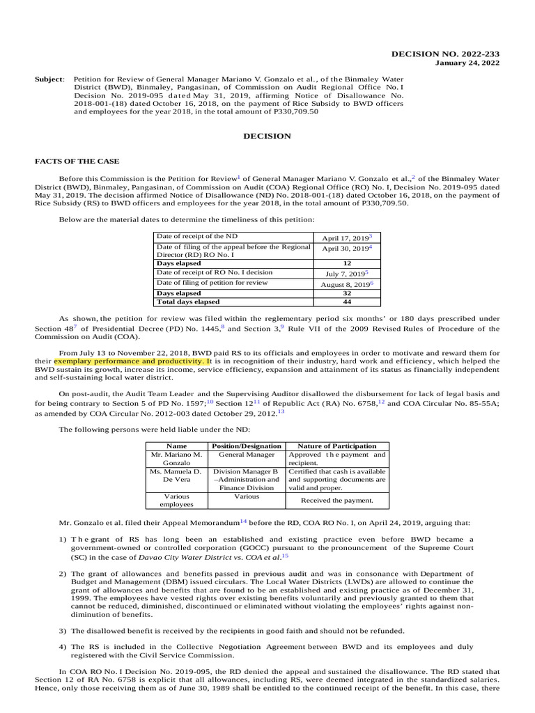 COA Decision No. 2022-233 | PDF
