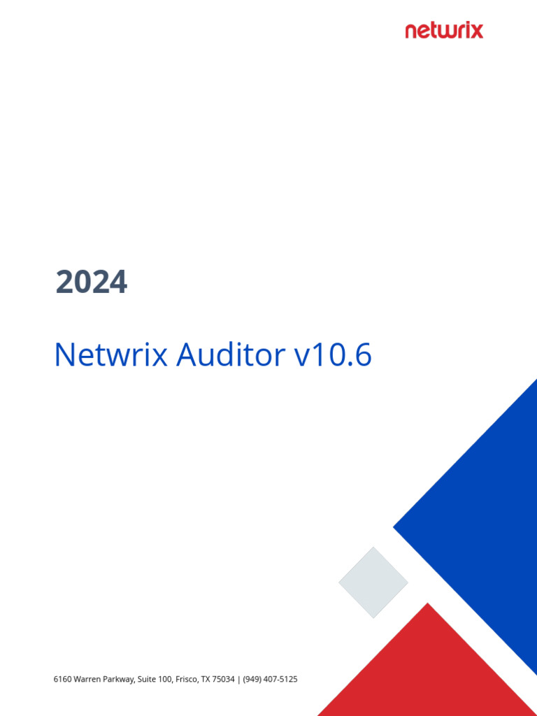 Netwrix Auditor v10 6 Netwrix Auditor v10 6 Documentation 2024-07-04-13 ...