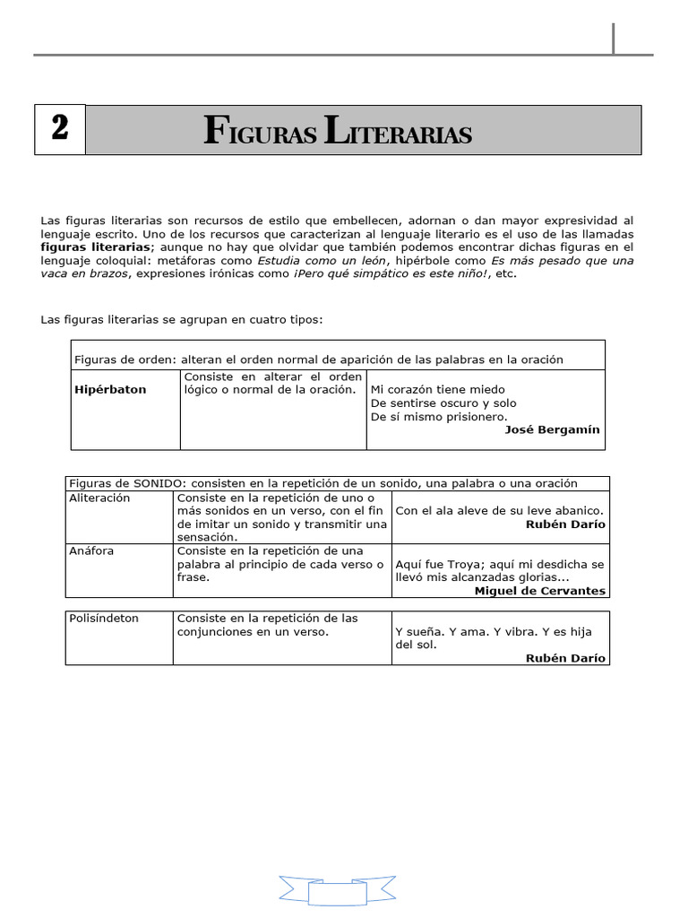 Figuras Literarias: Tipos y Ejemplos | PDF