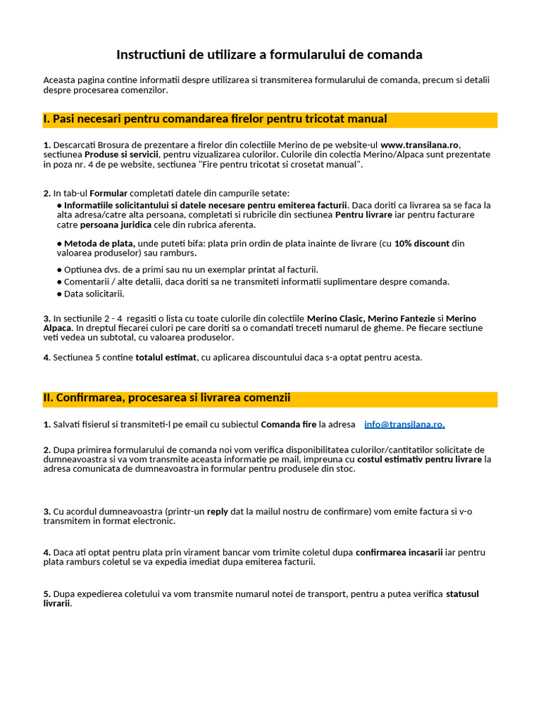 Formular Comanda | PDF