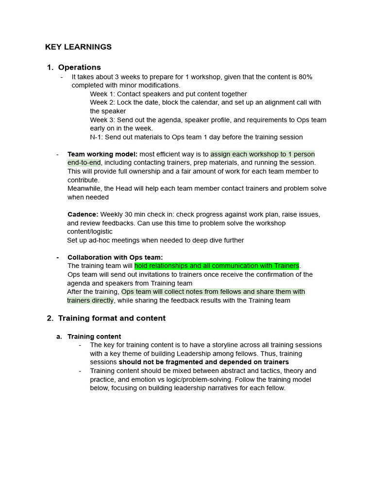 Training Playbook | PDF