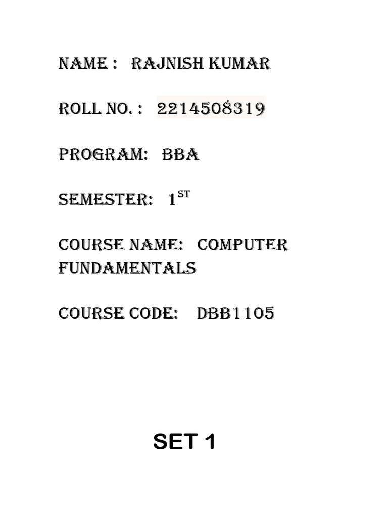 Computer Fundamentals | PDF