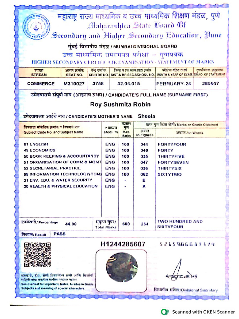 Sushmita Certificate | PDF