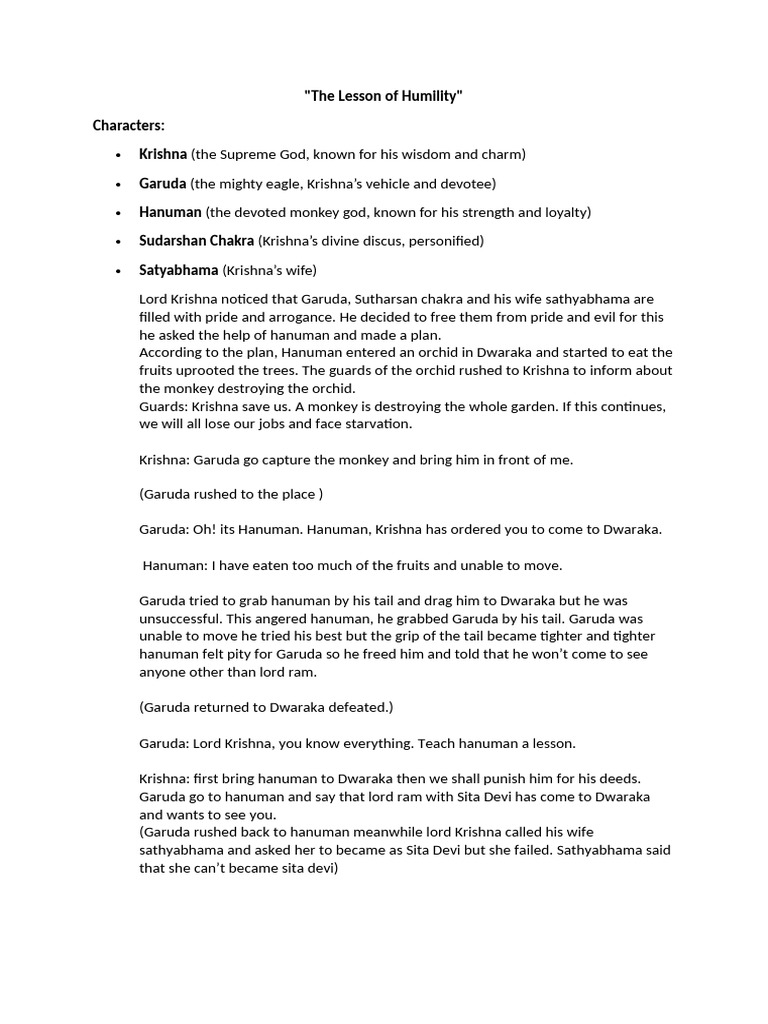 The Lesson of Humility | PDF