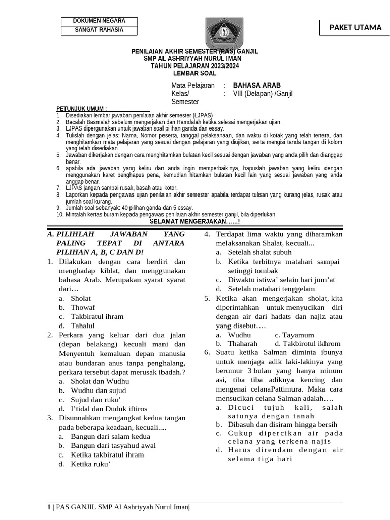 Soal Fikih Edit 7 | PDF