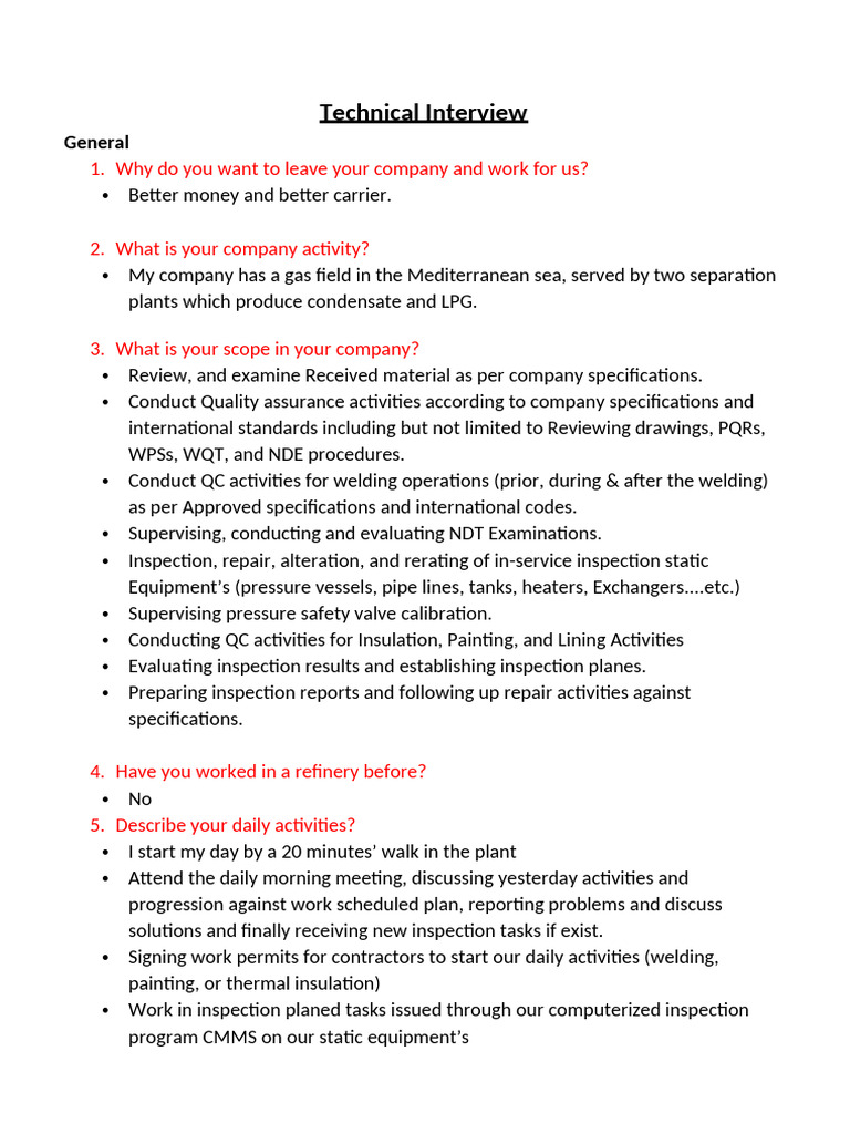 Qatar Interview Questions | PDF