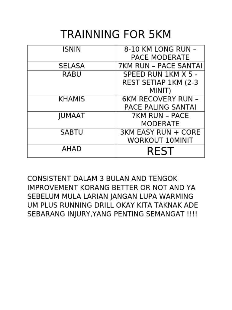 Trainning For 5km | PDF