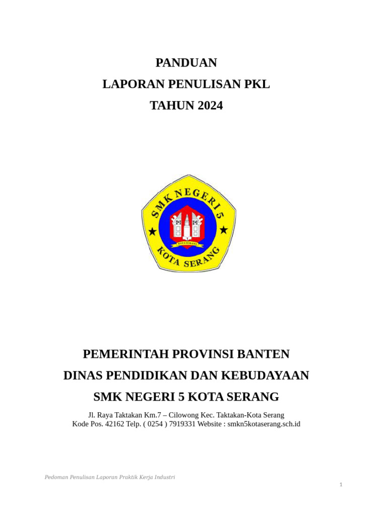 Buku Panduan Penulisan Laporan PKL 2024 Revisi | PDF