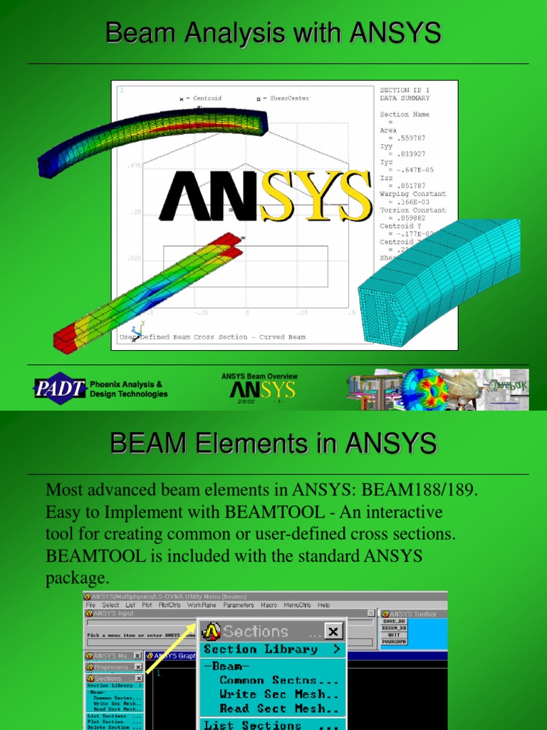 ANSYS Beam188/189 Overview and Tools | PDF | Technology & Engineering