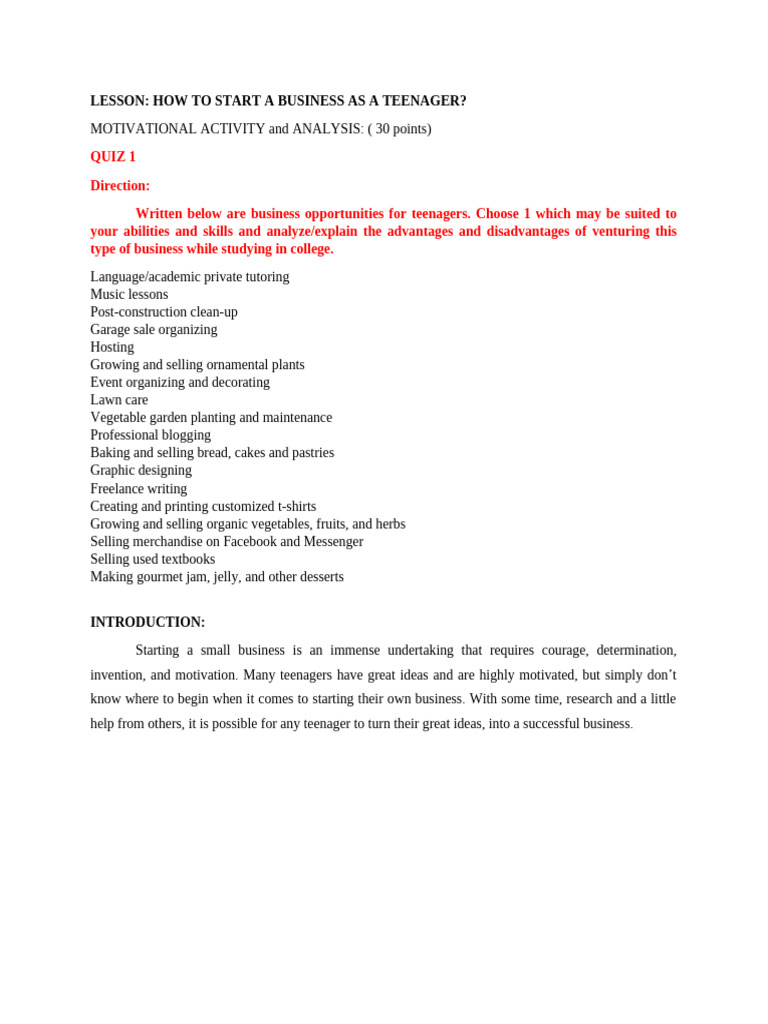 Entrep Midyear Class Quiz 1, 2, 3, 4 | PDF